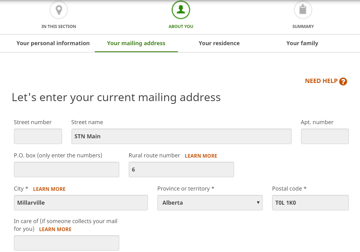 About your mailing address