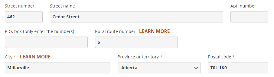 About your mailing address